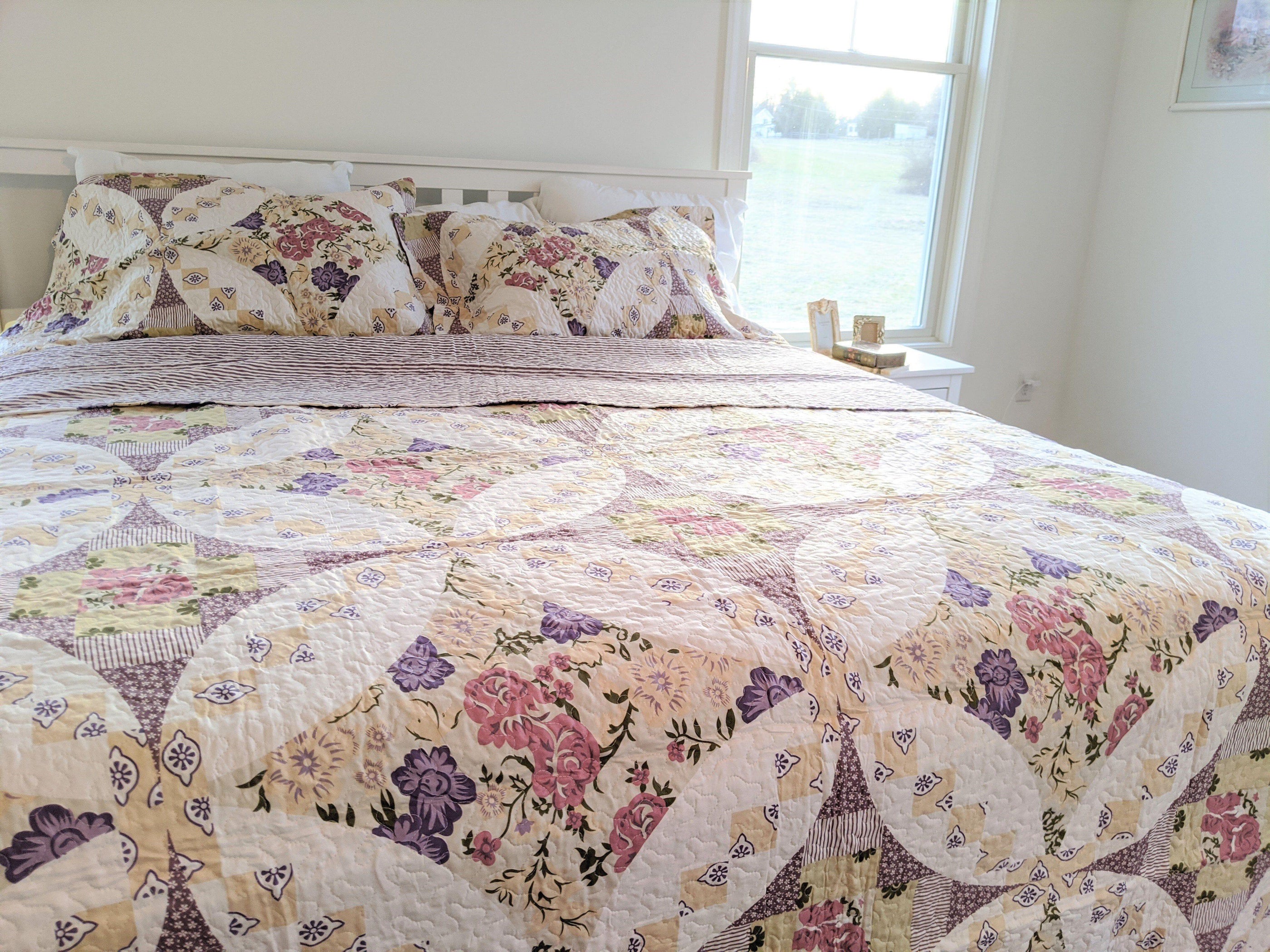 DaDa Bedding Collection Elegant Wisteria Roses Quilt Patchwork ...