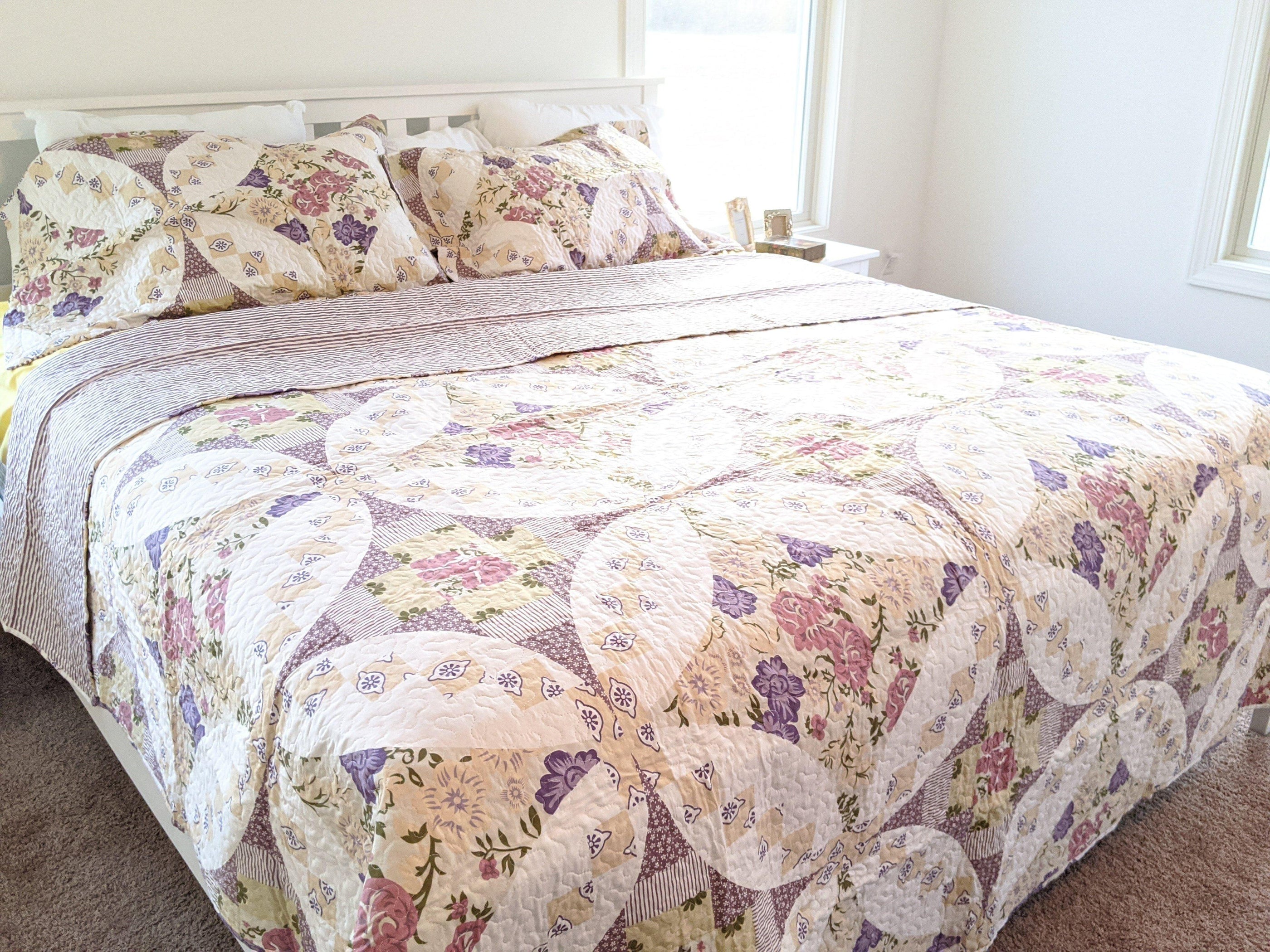 DaDa Bedding Collection Elegant Wisteria Roses Quilt Patchwork ...