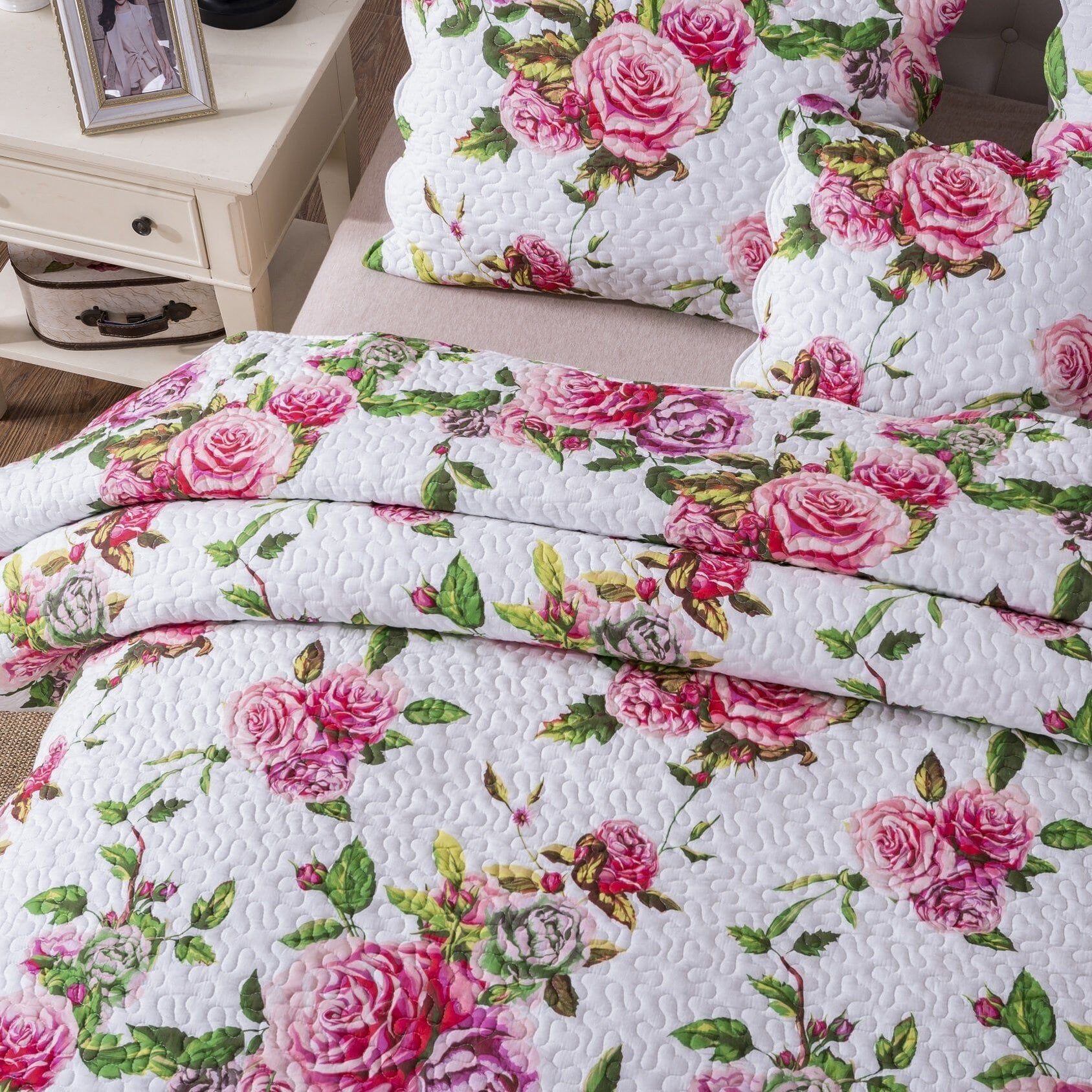 DaDa Bedding Bed in a Bag Bundle Set - Romantic Roses Floral Bedding ...