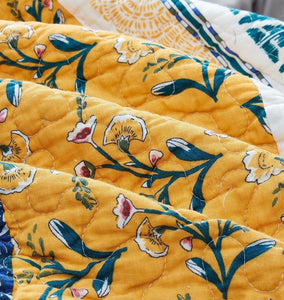 DaDa Bedding Bohemian Patchwork Bed of Wild Flowers Floral Gardenia Gr ...