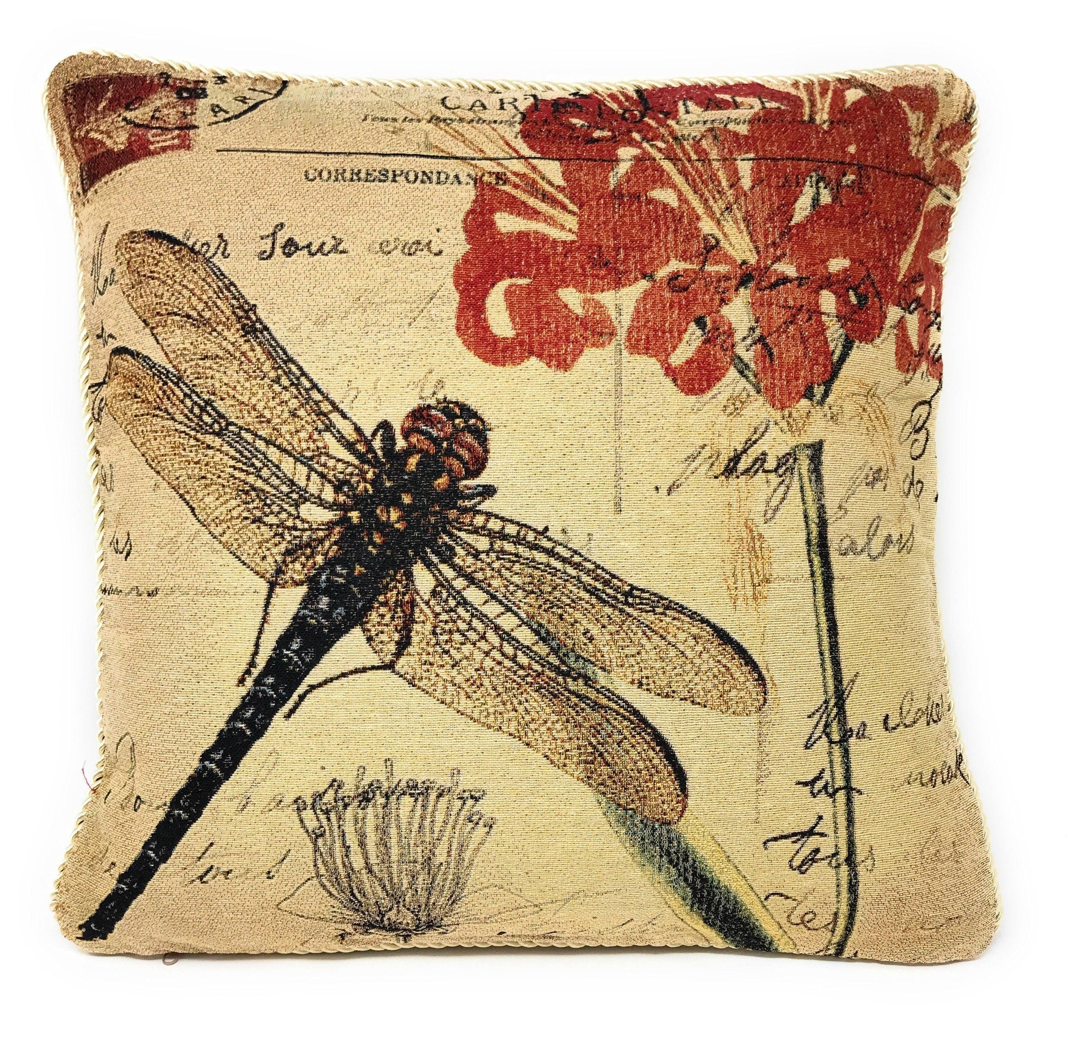 DaDa Bedding Dragonfly Dreams Elegant Insect Bug Throw Pillow Cushion ...