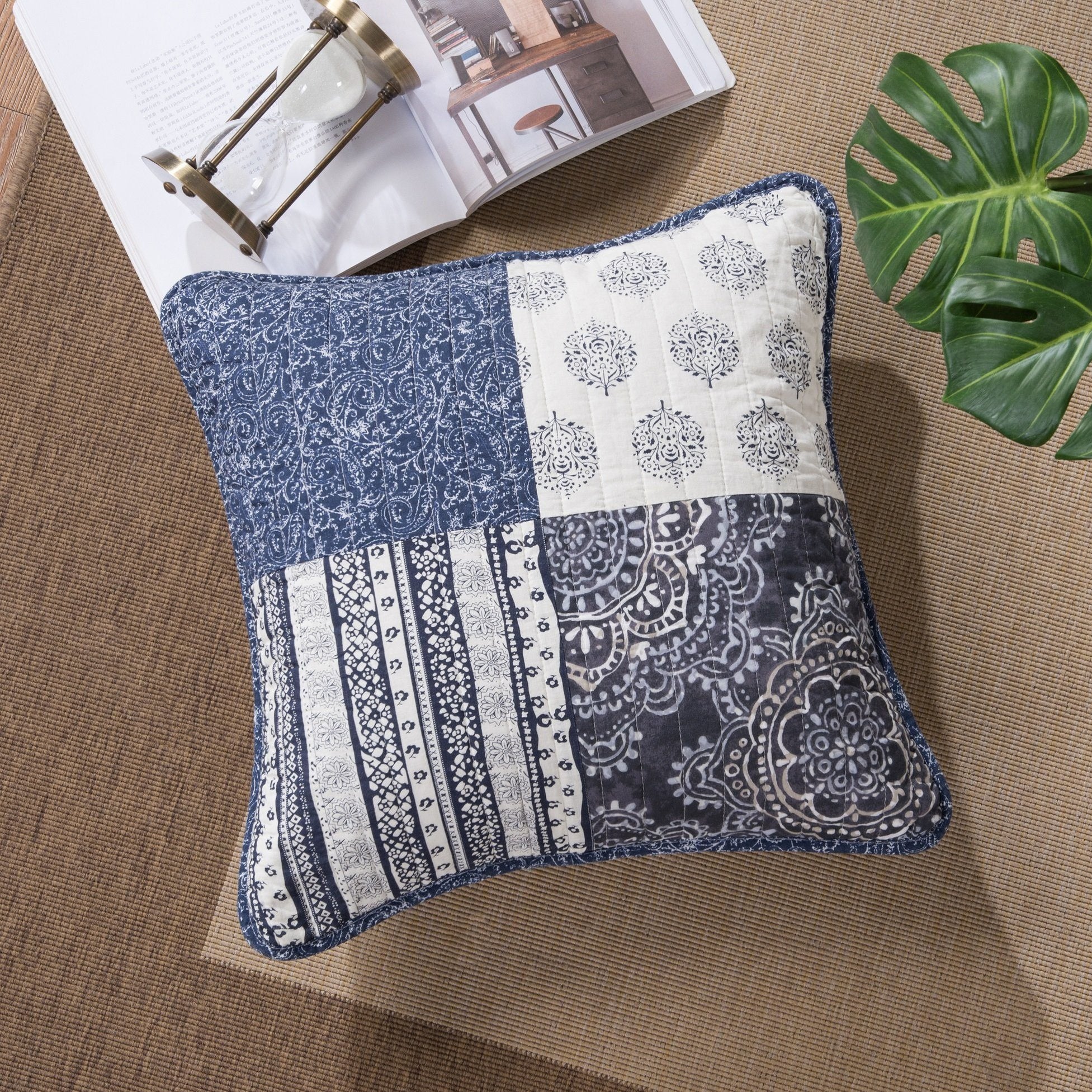 DaDa Bedding Set of 2-Pieces Bohemian Denim Blue Elegance Throw Pillow ...
