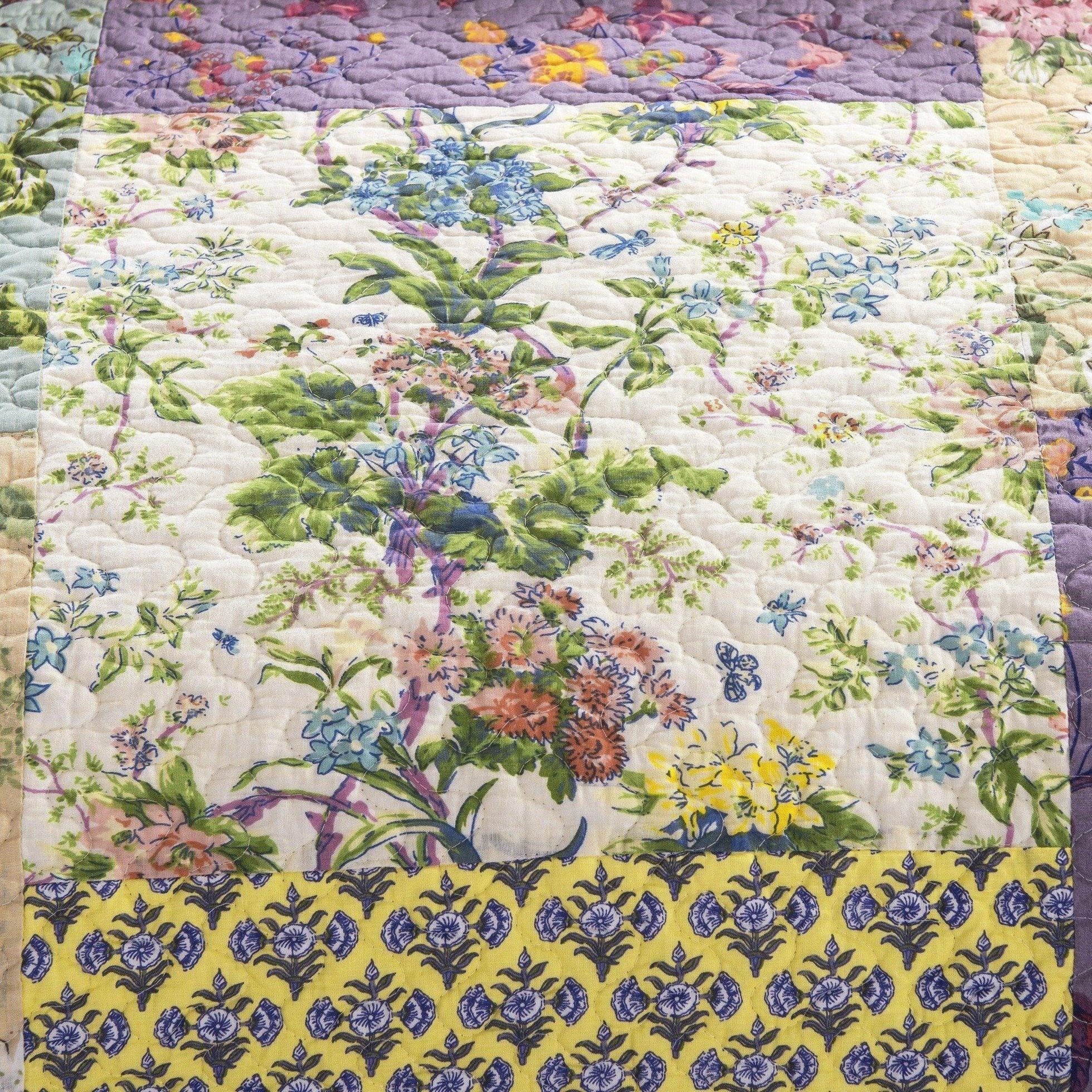 DaDa Bedding Frosted Pastel Gardenia Bohemian Cotton Patchwork Bedspre ...