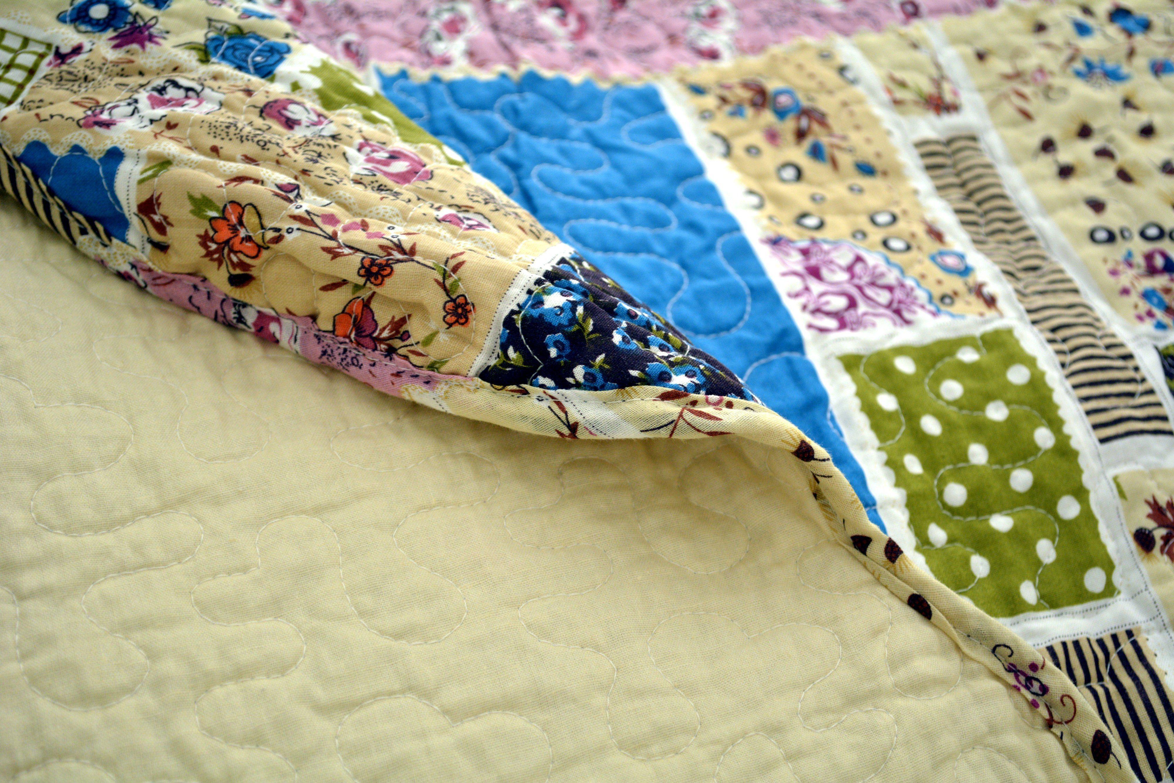 DaDa Bedding Multi Colorful Floral Blues 100% Cotton Reversible Real ...