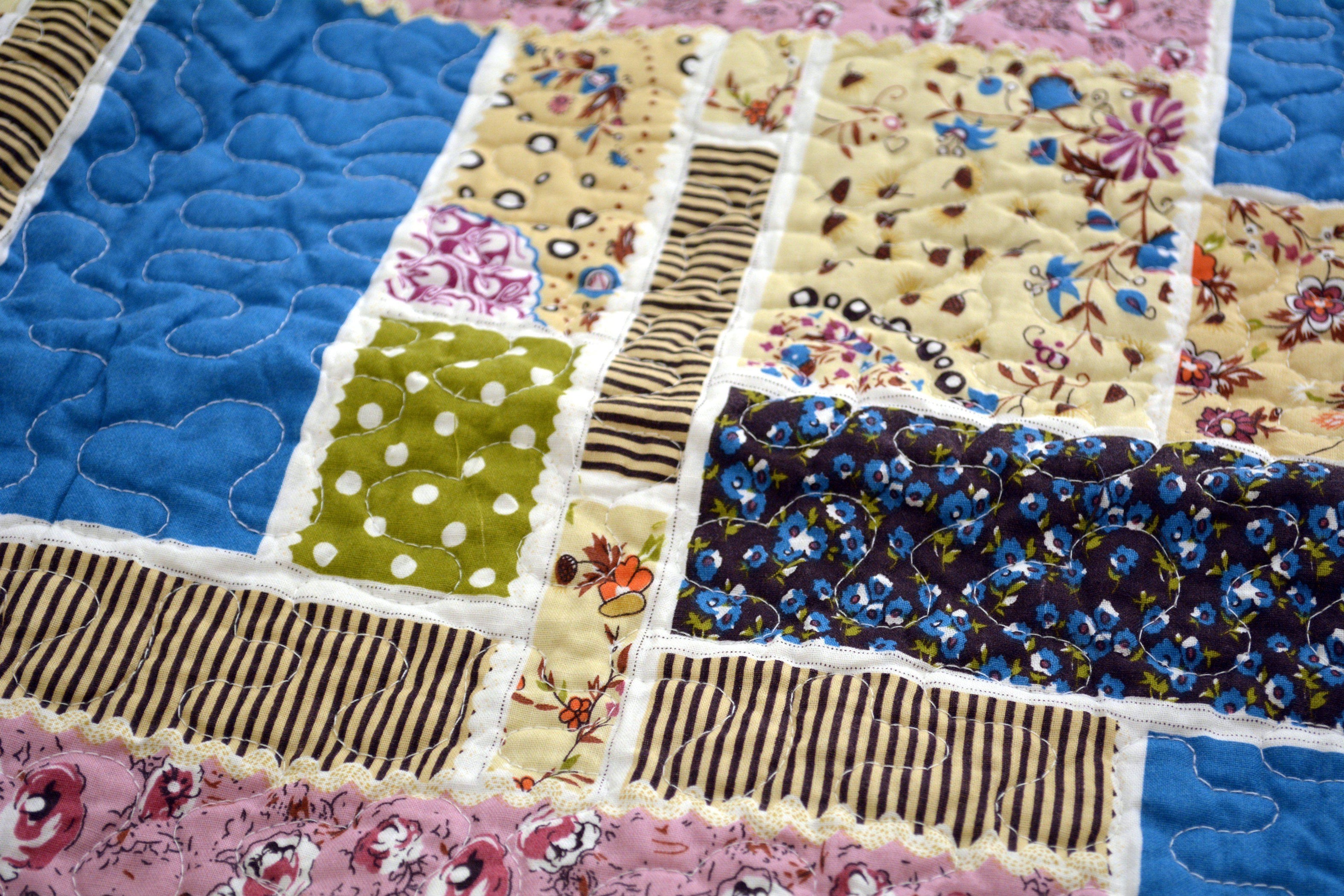 DaDa Bedding Multi Colorful Floral Blues 100% Cotton Reversible Real ...