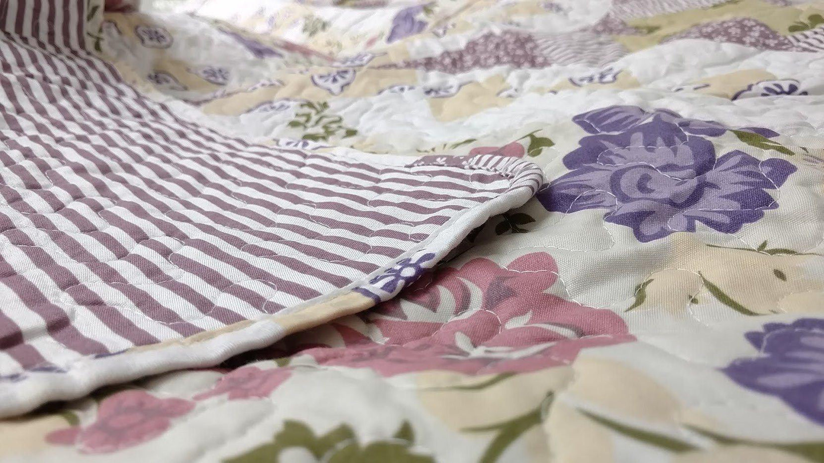 DaDa Bedding Collection Elegant Wisteria Roses Quilt Patchwork ...