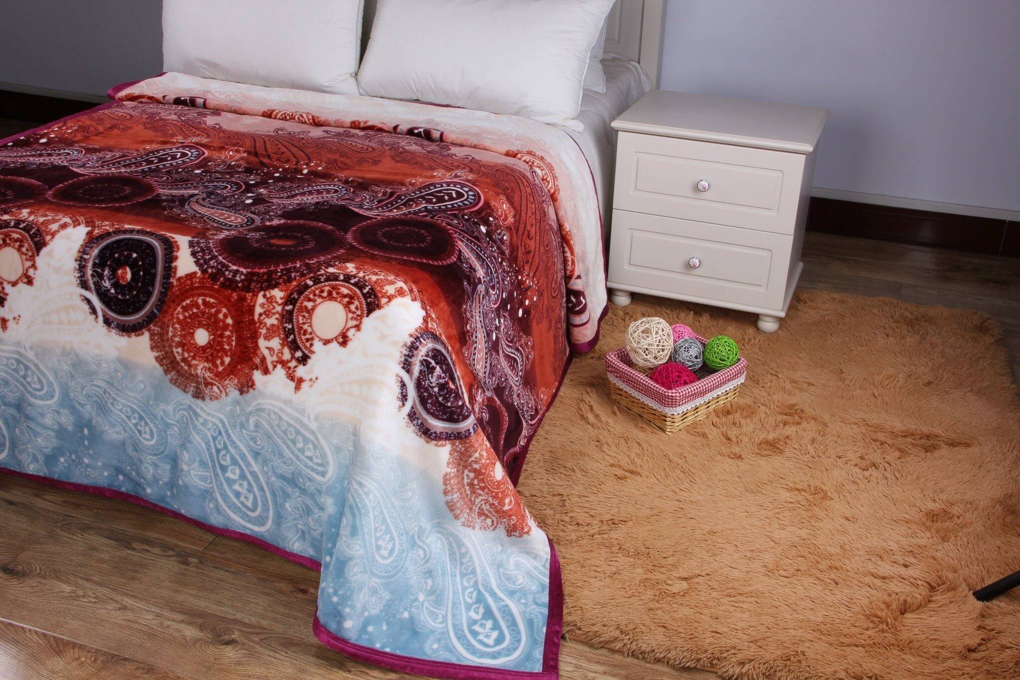 DaDa Bedding Paisley Dreams Floral Burgundy Mink Fleece Flannel Throw ...